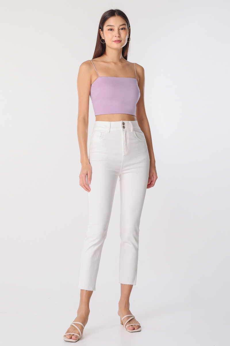 AELLA PADDED CAMI TOP - CROPPED (PALE PURPLE) | Lovet