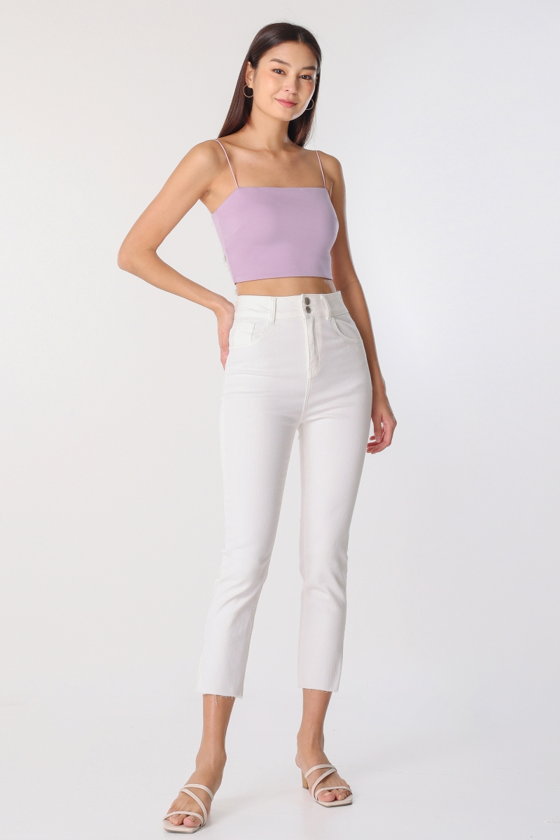 AELLA PADDED CAMI TOP - CROPPED (PALE PURPLE) | Lovet