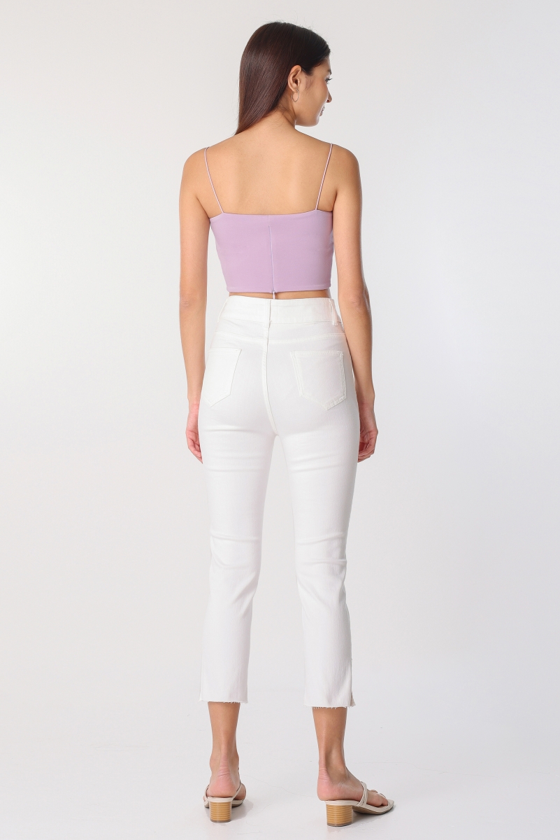 AELLA PADDED CAMI TOP - CROPPED (PALE PURPLE) | Lovet