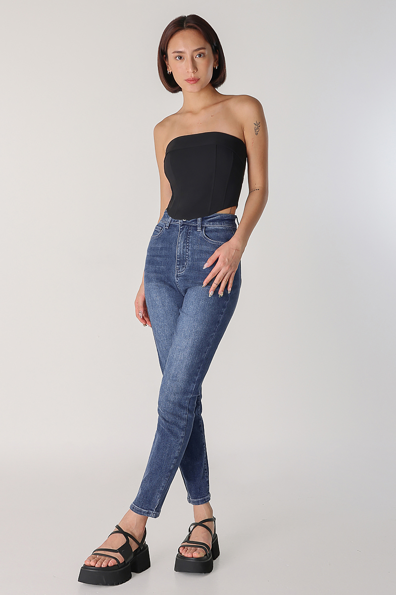 SPICE GIRL RIPPED SKINNY JEANS (DARK WASHED) | Lovet