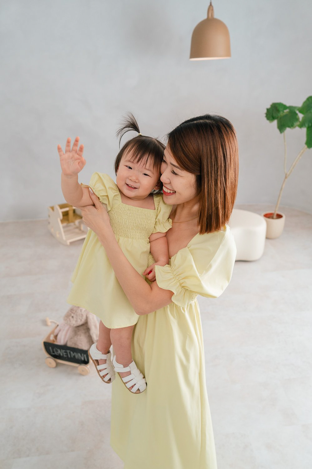 Savina Puffy Smocked Dress Light Yellow Mini Girl Lovet