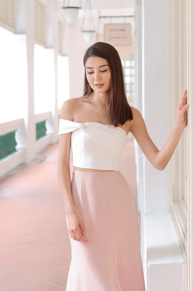 AZURE PADDED 2-WAY TOGA TOP (WHITE) | Lovet