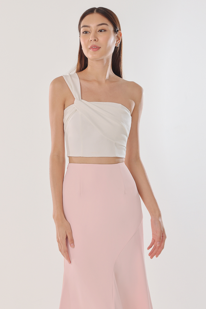 AZURE PADDED 2-WAY TOGA TOP (WHITE) | Lovet