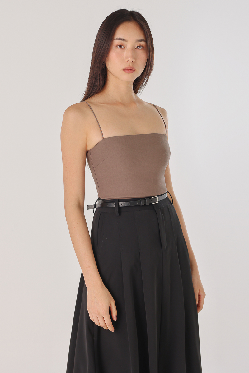 AELLA PADDED CAMI TOP - REGULAR (TOFFEE BROWN) | Lovet
