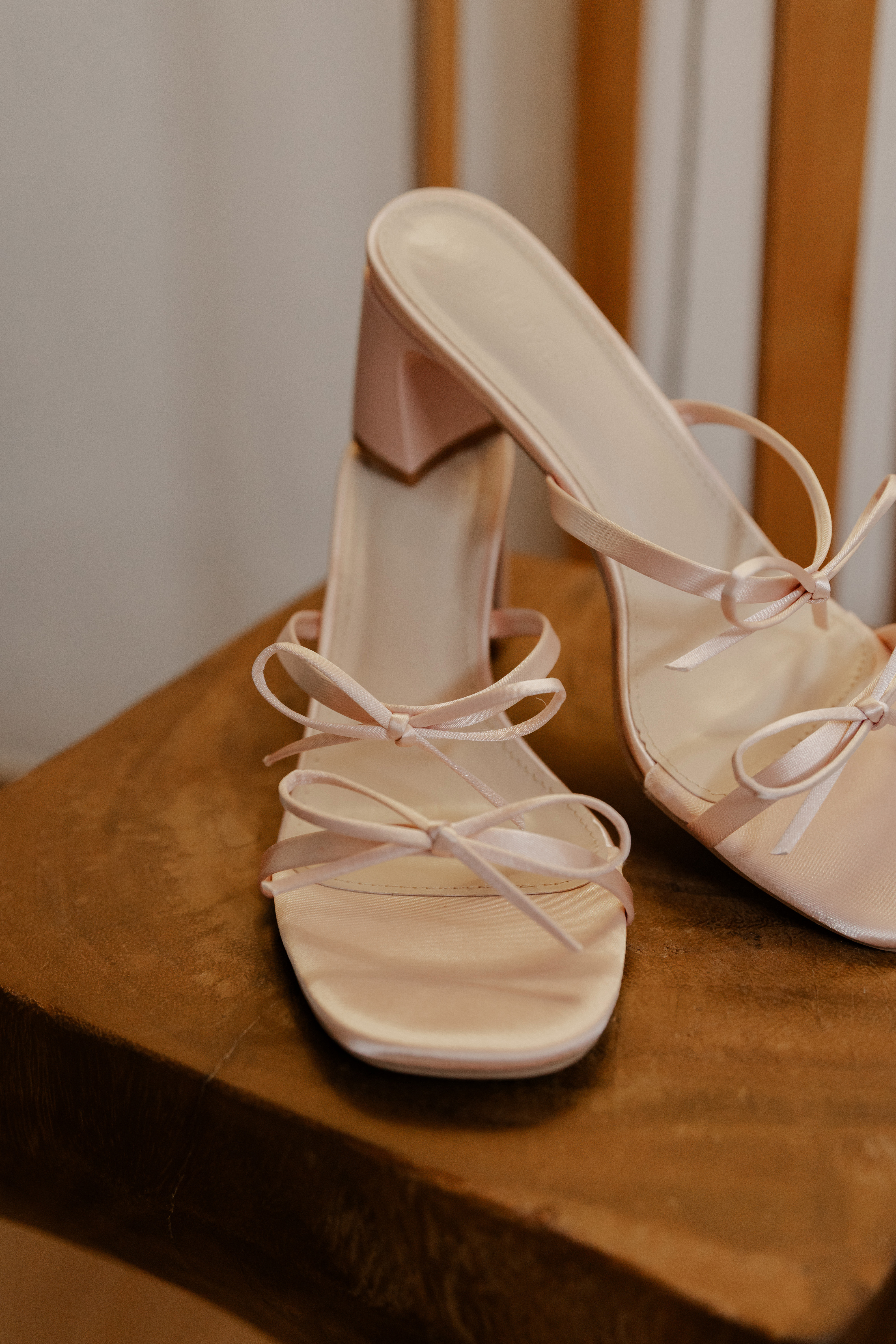 DAWN SATIN DOUBLE RIBBON STRAP HEELS (PINK) | Lovet