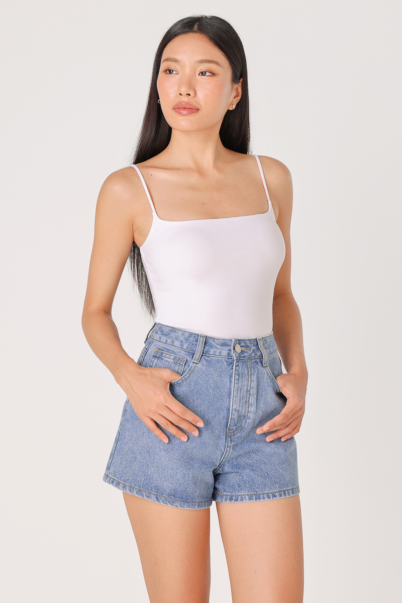 DAY OFF BASIC DENIM SHORTS (DARK WASHED) | Lovet