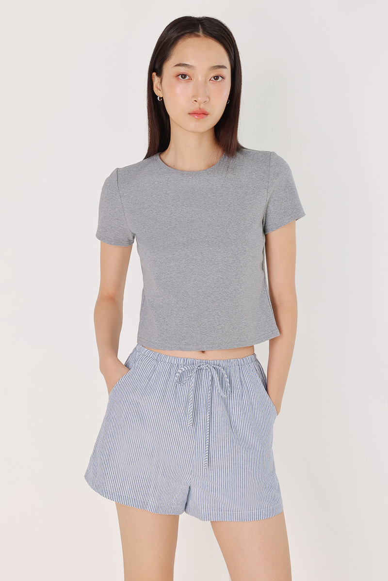 WILFRED DRAWSTRING LOUNGE SHORTS (BLUE STRIPED) | Lovet