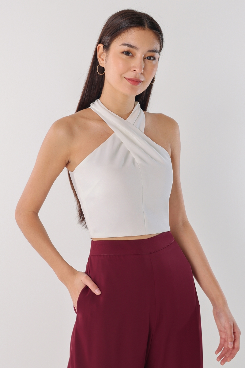 GEIA PADDED HALTER TOP (WHITE) | Lovet