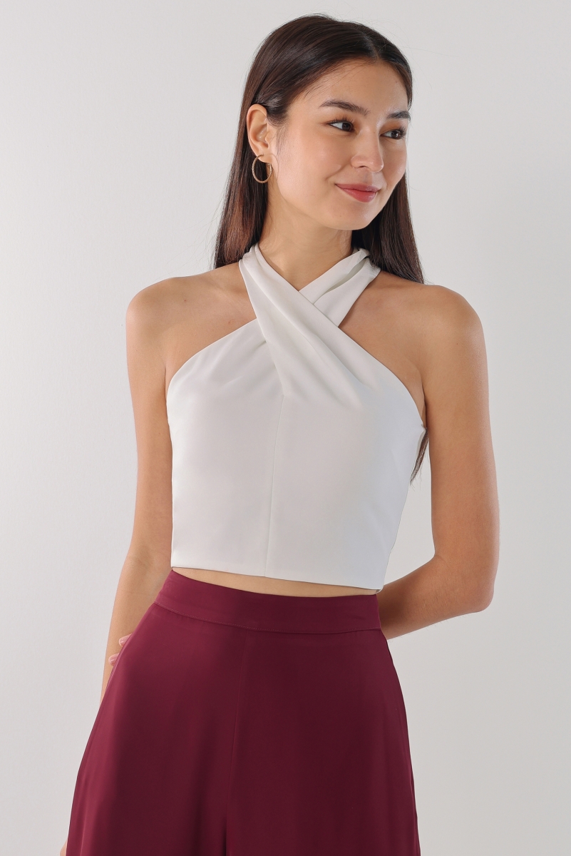 GEIA PADDED HALTER TOP (WHITE) | Lovet