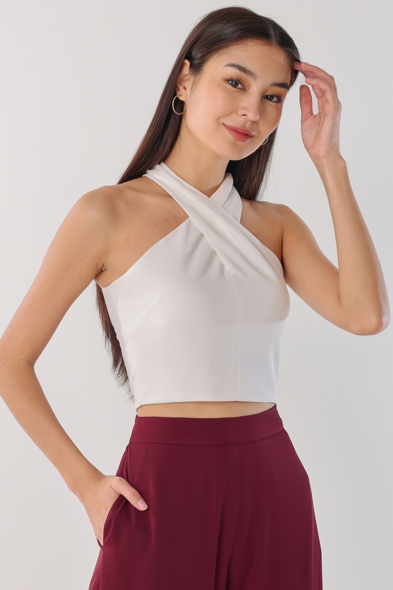 GEIA PADDED HALTER TOP (WHITE) | Lovet